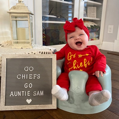 So Cute Baby Long Sleeve One Piece Pajamas KC Baby Outfit Go Chiefs ...