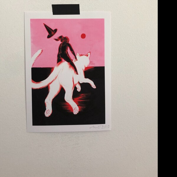 RUMMIKUB MOON PRINT, Hand Printed Linocut/block Print on Paper - Etsy