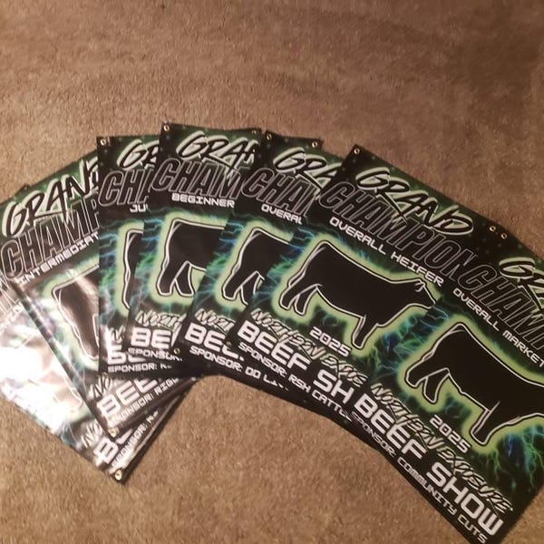 Customized Flyer Design Stock Show | Livestock Sign Jackpot Fair Steer ...