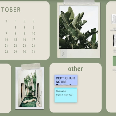 CALENDAR 2022 Desktop Wallpaper Green Desktop Organizer for Students ...
