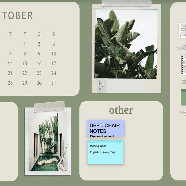 CALENDAR 2022 Desktop Wallpaper - Green Desktop Organizer for Students ...