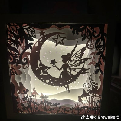 Fairy Moon Shadow Box, Lightbox SVG Paper Cut Shadow Box, Shadowbox ...