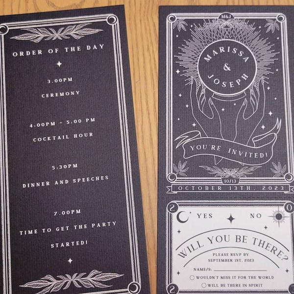 Unique Tarot Card Invitation, Personalised Invitation RSVP Card for ...
