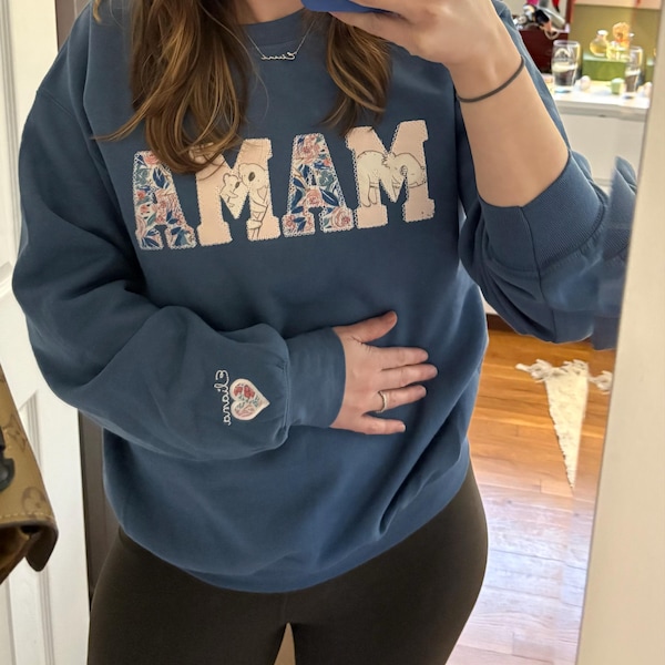 Mama Embroidered Baby Outfit Keepsake Applique Sweatshirt | Simple Mama ...