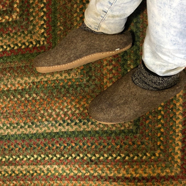 Felt Slippers | Wool Slippers | Natural Slip-on Slippers | Barefoot ...