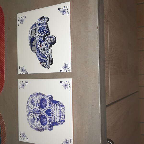 Delft Blue Ceramic Tile: Beer Mugs Handmade Ceramic Art, Unique Gift ...