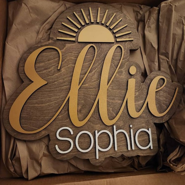 Boho Name Sign, Nursery Name Sign, Sun Nursery Decor, Boho Sun Name ...