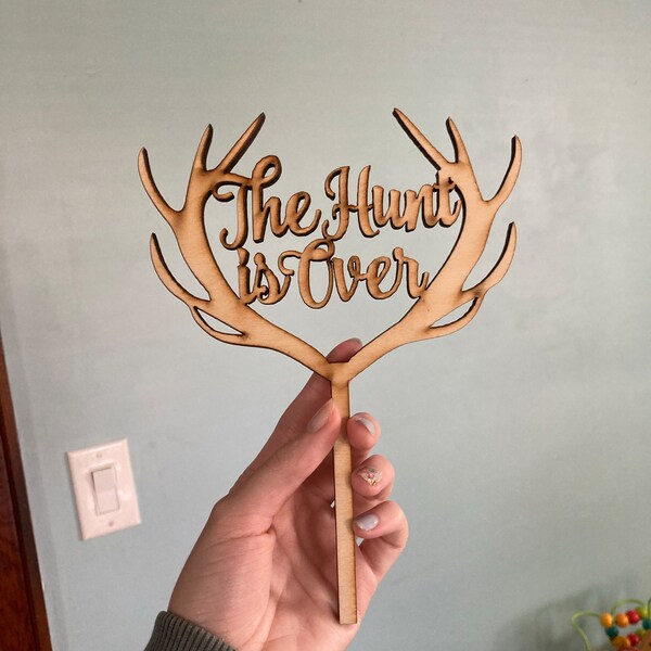 Rustic Wedding Cake Topper, Antlers, Monogram Cake Topper, Bridal ...