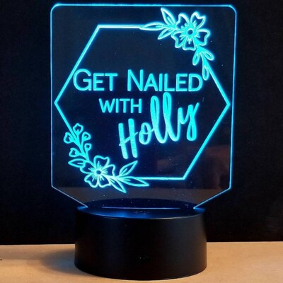 Personalized CUSTOM Multi-color Laser Engraved Edge Lit LED Acrylic ...