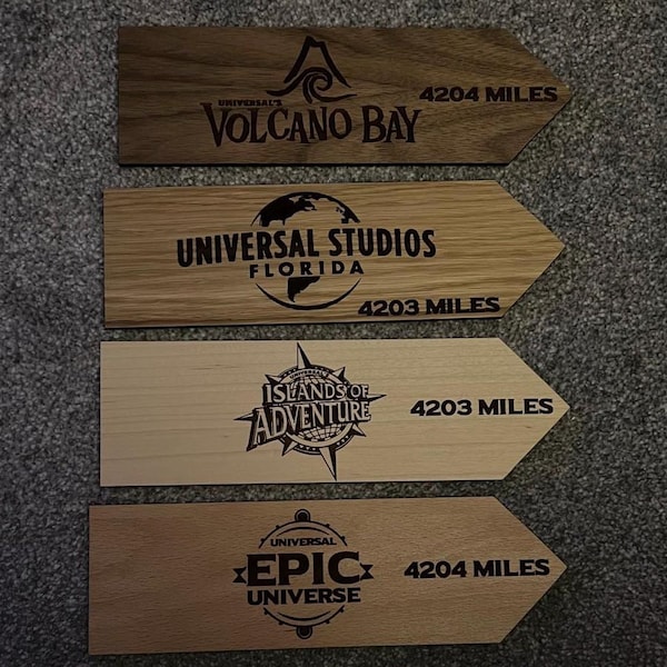 Universal Inspired Distance Sign - Distance to Universal Theme Park ...