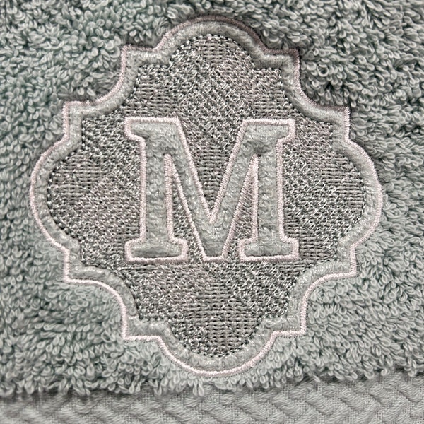 Embossed Terry Towel Monogram Letters A-Z and Gingham Buffalo Plaid ...