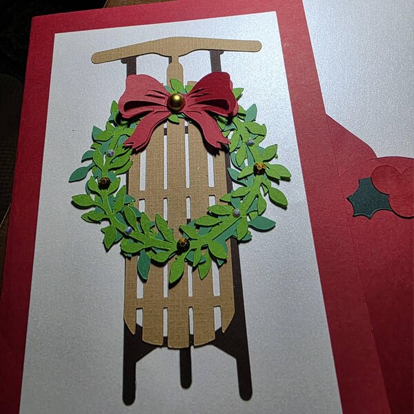 Holiday Sled Card SVG - Digital Download for Paper Crafting & Card ...