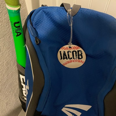 Baseball Bat Bag Name Tag Personalized Sports Bag Tag Custom Baseball ...