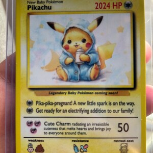 Pokemon Pregnancy Card Pikachu and Charmander Design Custom Pokemon ...