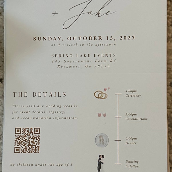 Tri Folding Wedding Invitation, Tri Fold Invite, Minimal Wedding ...