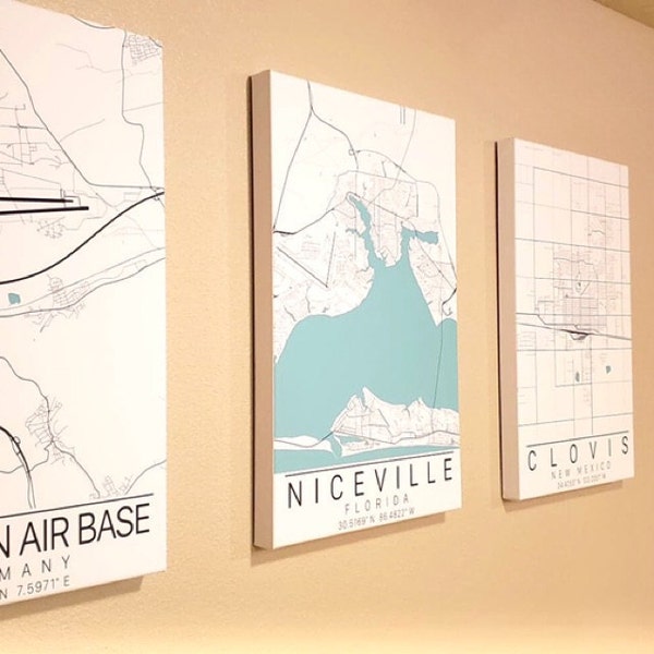 City Art - Custom City Map Bundle - Office Wall Art - Framed City Maps ...