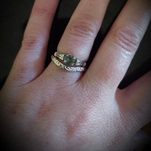 Filigree Engagement Ring Cathedral Solitaire Four Prong | Etsy