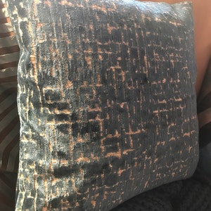 Blue Distressed Velvet Pillow Cover | Etsy