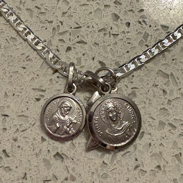 Scapular Medal, Sterling Silver Scapular Pendant, 18 K Gold Plated ...