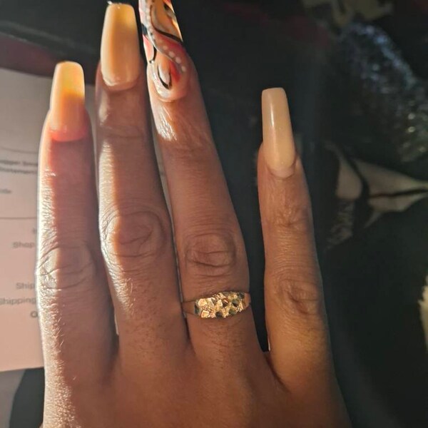 10k & 14k Solid Gold Vintage Nugget Smashing Band Ring Gift for Men ...