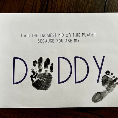 Handprint for Daddy, DIY Fathers Day Gift, Printable Keepsake, Memory ...