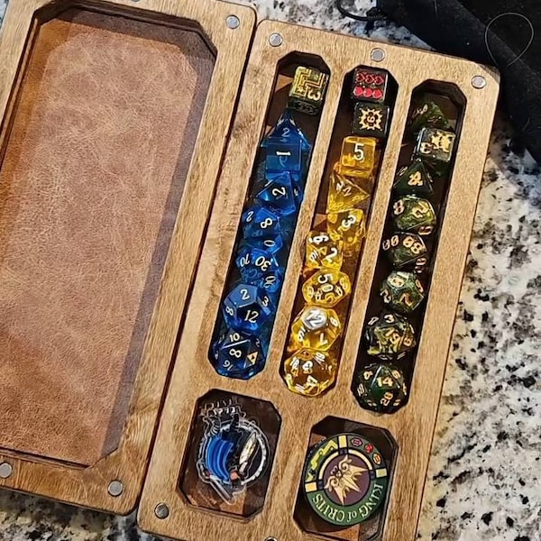 Wooden DND Dice Box and Tray Set for Dungeons & Dragons, Custom ...