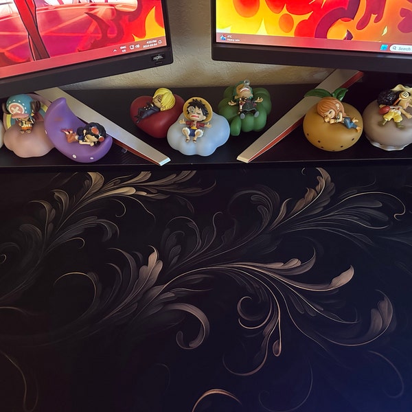 Gothic Swirl Art Desk Mat, Goth Desk Pad, Gothic Office Decor, Goth ...