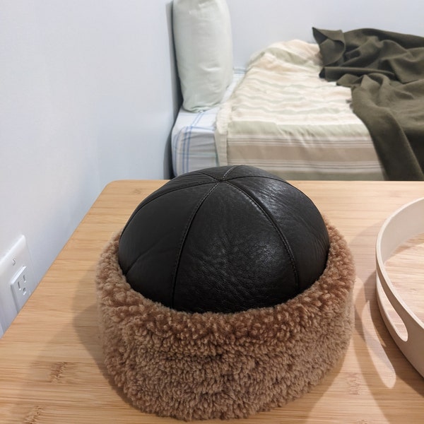 Black Sheepskin Anatolian Kalpak Hat Handmade Leather Hat Turkish Hat ...