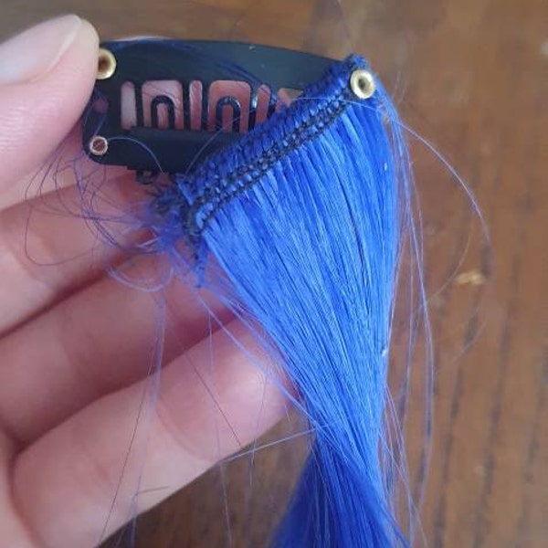 Long Dark Blue Hair, Real Blue Clip in Hair Extension, After Midnight ...