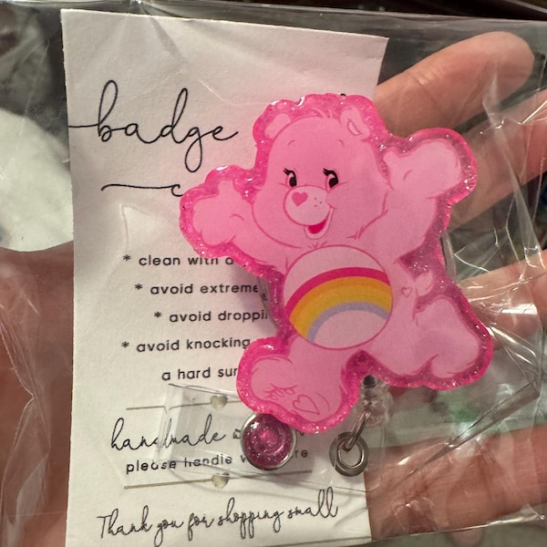 Cutesy Friend Bear Badge Reel, Bear Badge Reel, Care Bear Badge Reel ...