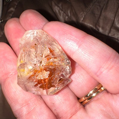 Double Terminated Tibetan Quartz Point With Moving Carbon Particles and ...