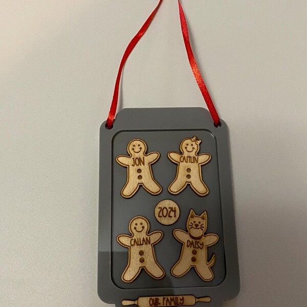 Custom Gingerbread Family Christmas Ornament 2025 - Personalized ...
