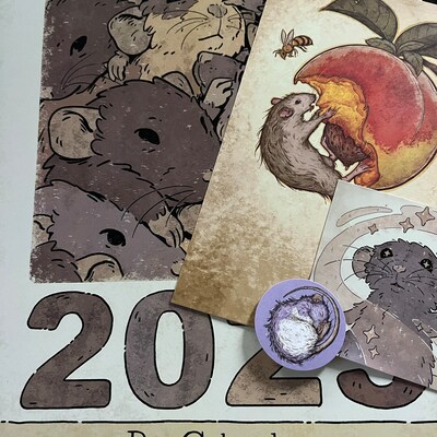 Rat Cuddle Art Print 8x8 - Etsy