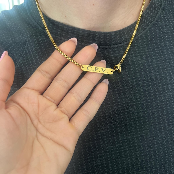 Custom Letter Chain Necklace for Mens and Woman, 18k Gold Personalised ...