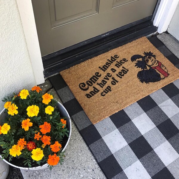 Labyrinth Welcome Mat - Come Inside and Have A Nice Cup of Tea - Worm ...