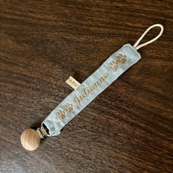 Personalized Pacifier Clip Holder / Embroidered Name / Custom Boho ...