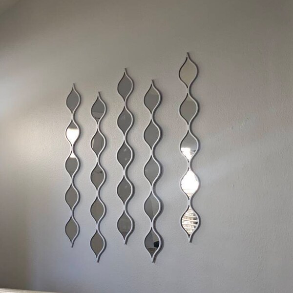 Mirrored Acrylic Water Drop Wall Decor, Decorative Silver Mirrors ...