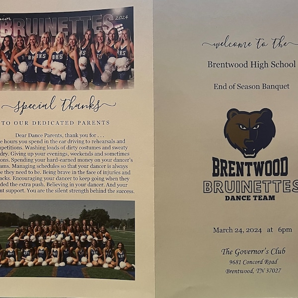 Sports Award Banquet Program Template, Printable Football Softball ...