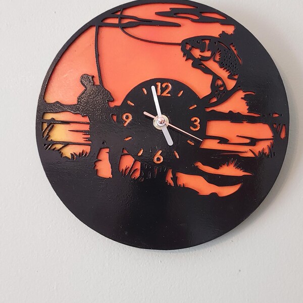 Fishing Clock Face Laser File Svg, Pdf, Eps, Png, Cdr - Etsy