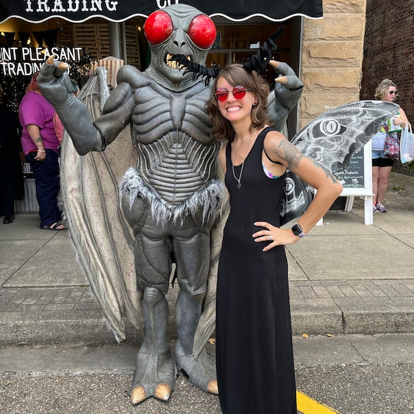 Halloween Mothman Costume Wings for Women - Black and White Moth Wings ...