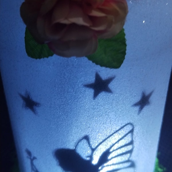 Personalised Fairy Night Light | Mood Lighting | Fairy Sitting in a Jar ...