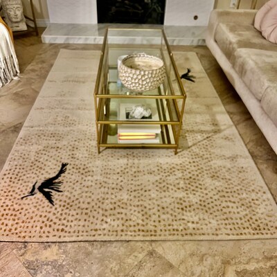 Hand Tufted Green Rug Modern High Low Rug Pebble Rug Multi Colored Rug ...