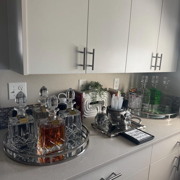 Liquor Decanter Tags | Customizable Sets Hand-stamped Hammered Brass ...