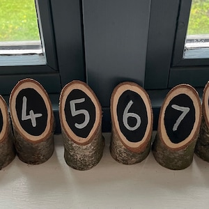Natural Number Line Log Slice Numbers Painted Chalkboard 1-10 | Etsy UK