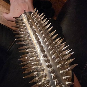 BULLDOZER Brutal Giant Spikes Genuine Leather Gauntlet Thrash Metal - Etsy