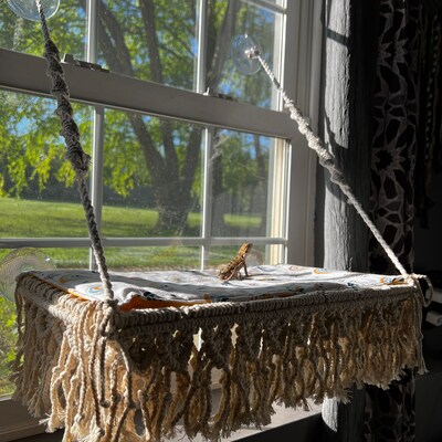 Cat Window Bed Macrame Cat Window Hammock Express Shipping - Etsy