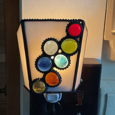 Lava Lamp 6 3 Sided Stained Glass Night Light Rotating Base Option - Etsy