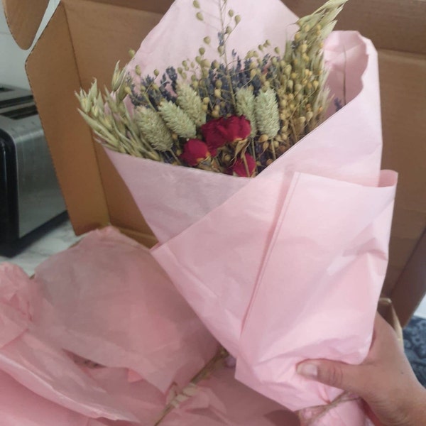 Dried Rose & Lavender Bouquet | Everlasting Flower Arrangement ...