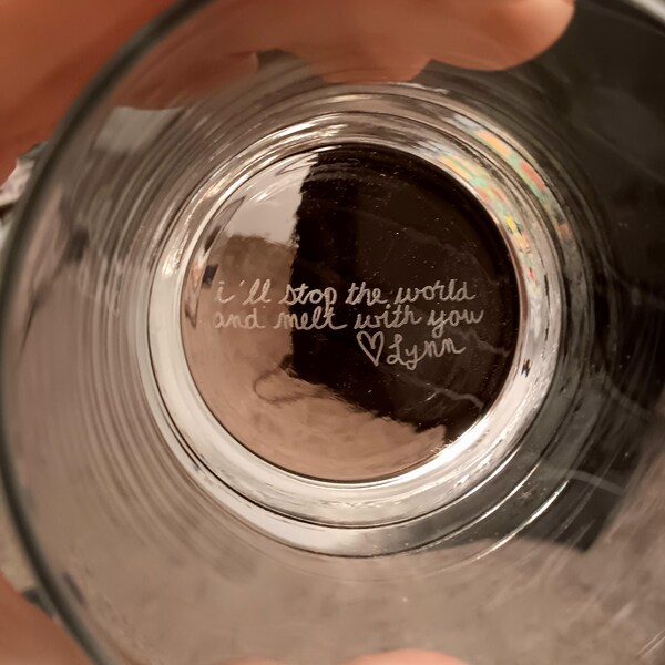 Custom Etched Handwriting Rock Glass Engrave Your Handwritten Message ...