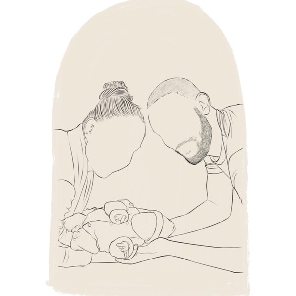 Line Drawing Custom Faceless, Personalised Line Art, Line Illustration ...
